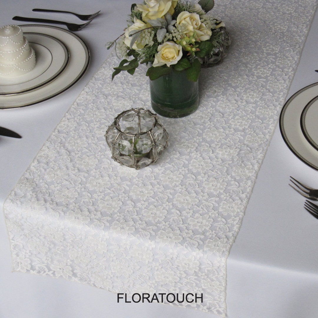 Ivory Lace Table Runner Vintage Inspired Rustic Wedding Table Runner ...