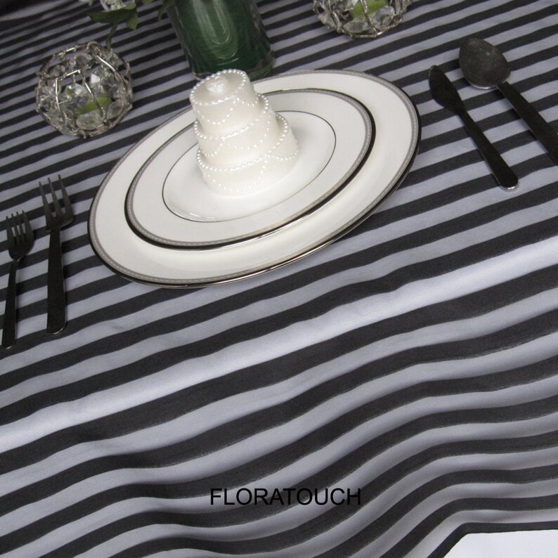 Yellow Striped Organza Tablecloth Table Overlay | Etsy