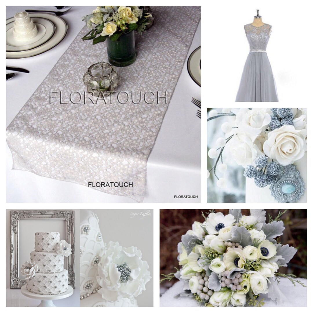 Silver Lace Table Runner - Etsy