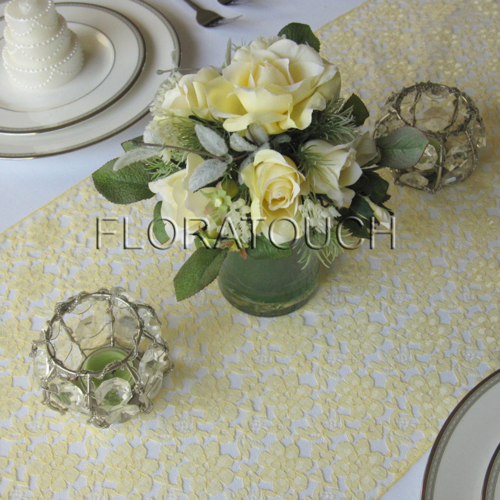 Light Yellow Lace Wedding Table Runner - Etsy
