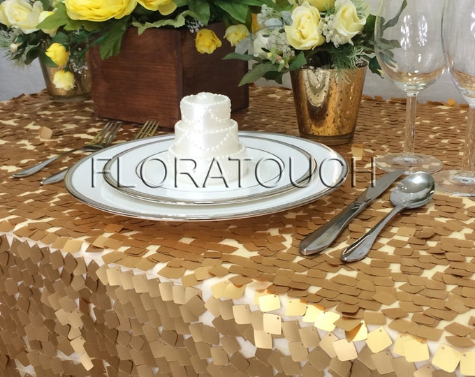 Gold Sequin Tablecloth Wedding Table Overlay Other Colors - Etsy
