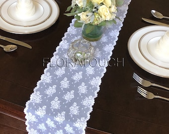 White Lace Table Runner Wedding Table Runner | Etsy