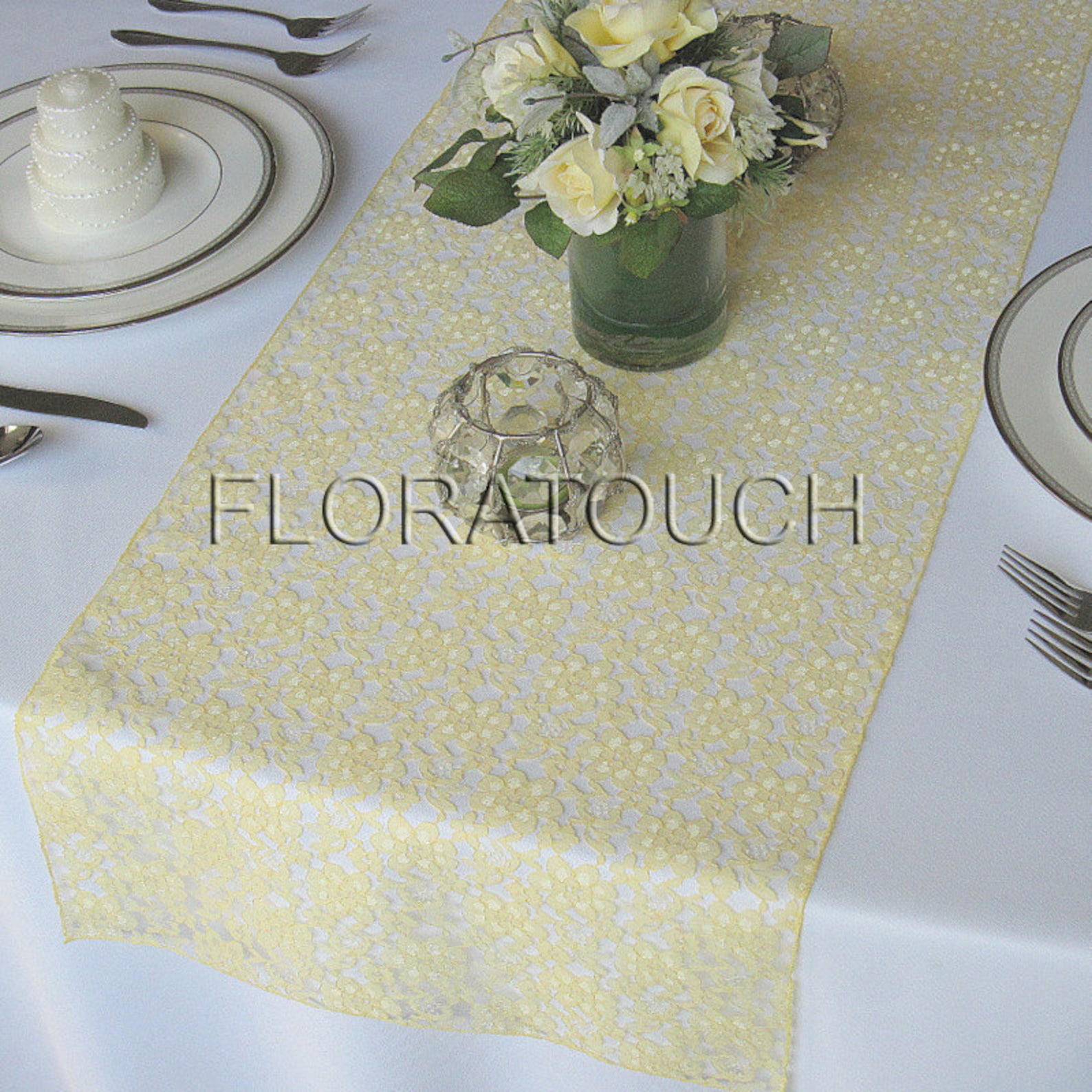 Light Yellow Lace Wedding Table Runner - Etsy