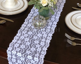 White Lace Table Runner Wedding Table Runner | Etsy