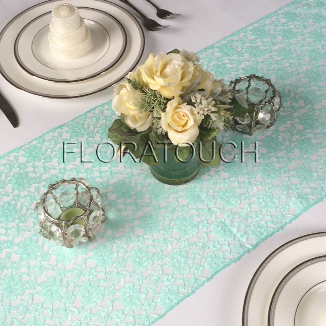 Mint Lace Table Runner Wedding Table Runner - Etsy