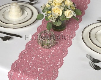 Rose Pink Lace Table Runner Wedding Table Runner LRS02 | Etsy