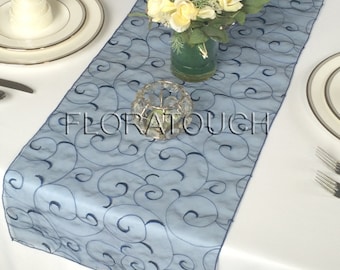 Swirl Embroidered Organza Wedding Table Runners - Etsy