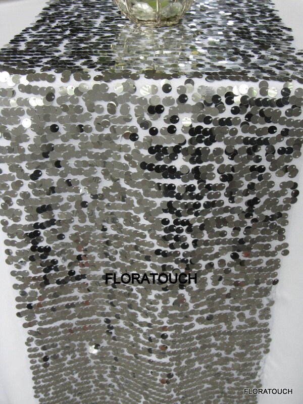 Silver Sequin Table Runner Wedding Table Runner - Etsy