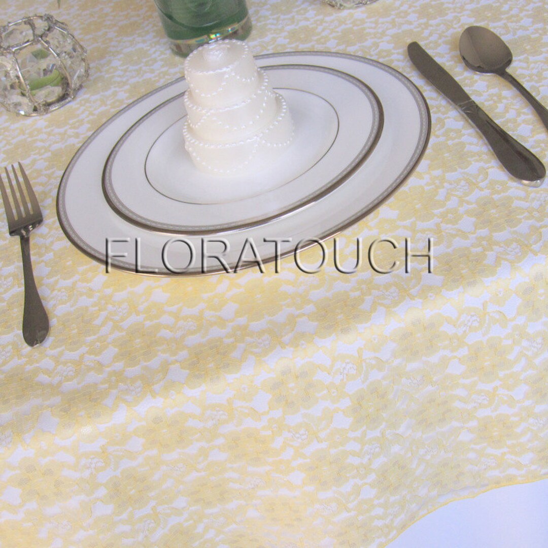 Light Yellow Lace Wedding Table Overlay - Etsy