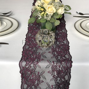 Plum and Black Lace Table Runner Wedding Table Runner LBPLUM03 - Etsy