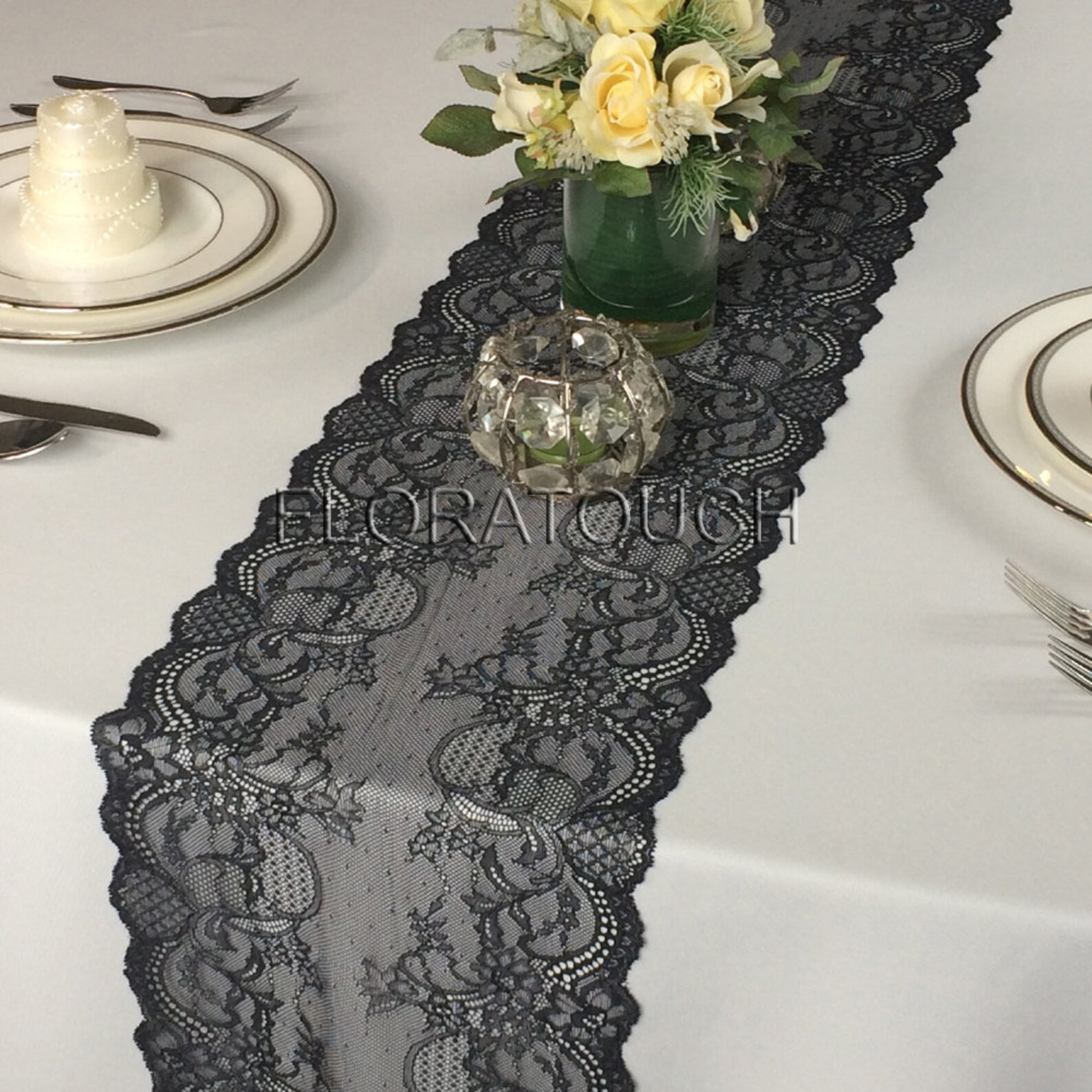 Black Lace Table Runner Wedding Table Runner Style Lblk03 - Etsy