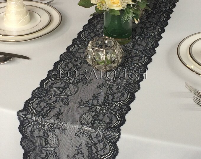Black Lace Table Runner Wedding Table Runner Style LBlk03 | Etsy