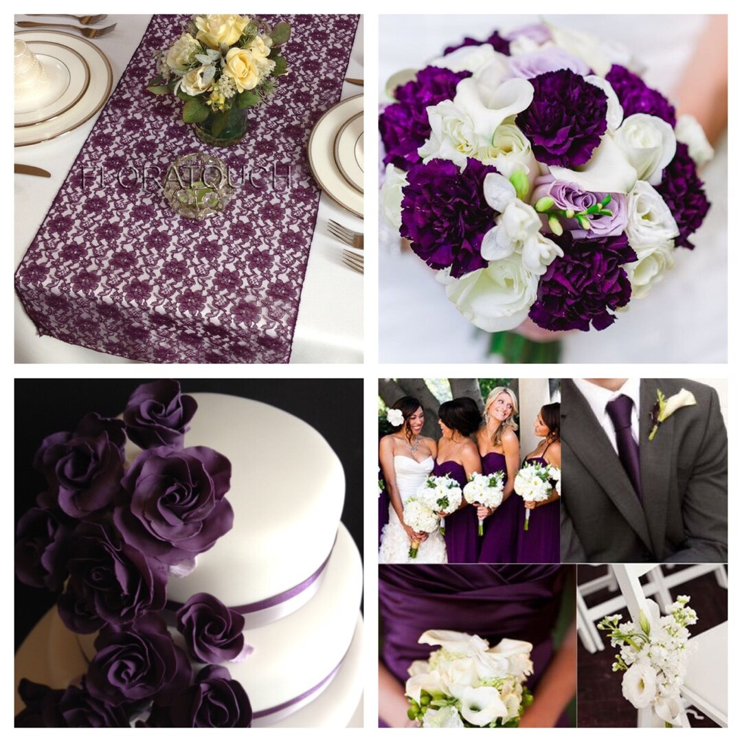 Plum Lace Wedding Table Runner - Etsy