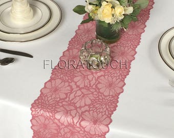 Rose Pink Lace Table Runner Wedding Table Runner LRS02 | Etsy