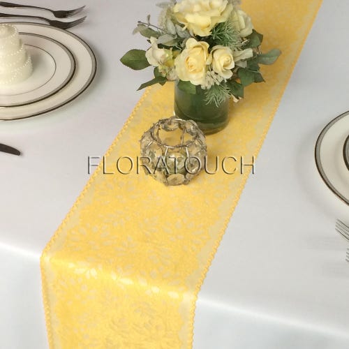 Yellow Polyester Table Runner Wedding Table Runners - Etsy