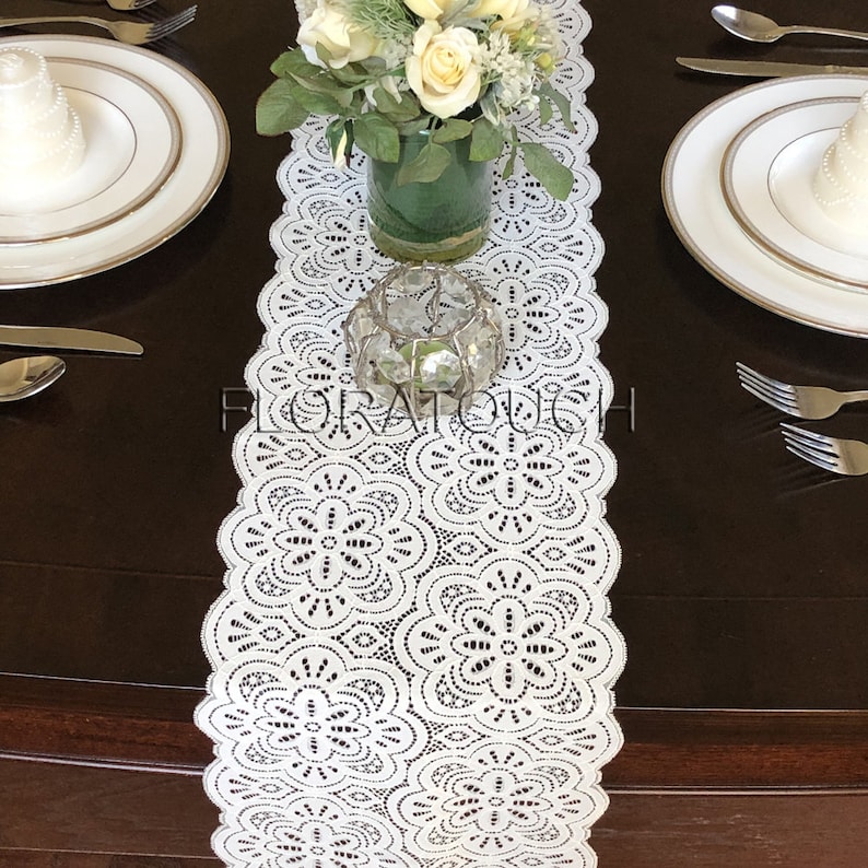 Thick Ivory Lace Table Runner Wedding Table Runner 9 - Etsy