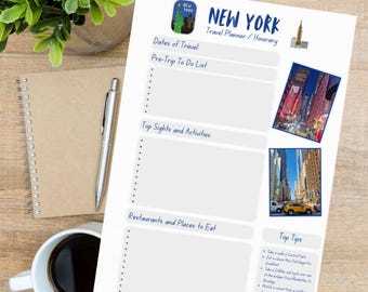 New York Travel Itinerary Template, Modern Guide, Desktop, Ipad, Tablet ...