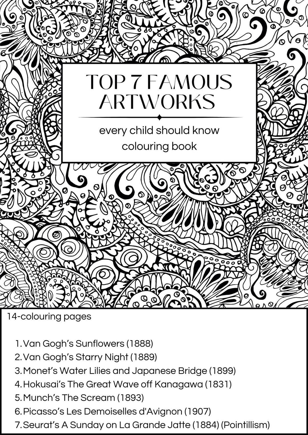 Top 7 Famous Artworks Colouring Book – Educational & Creative Colouring ...