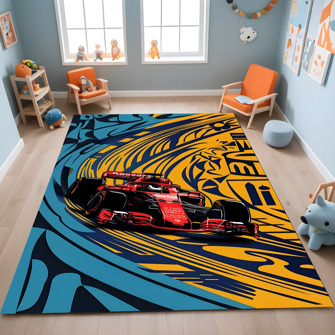 Formula 1 Race Car Rug: Motorsport Fan Decor - Etsy