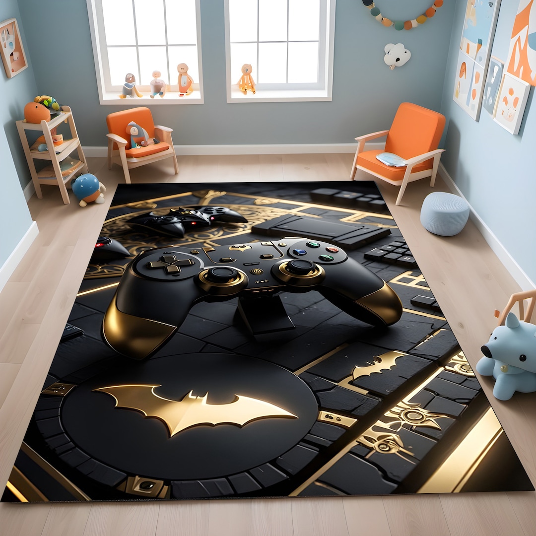 Gaming Room Rug,gamer Carpet,game Controller Rug,superhero Theme Rug ...