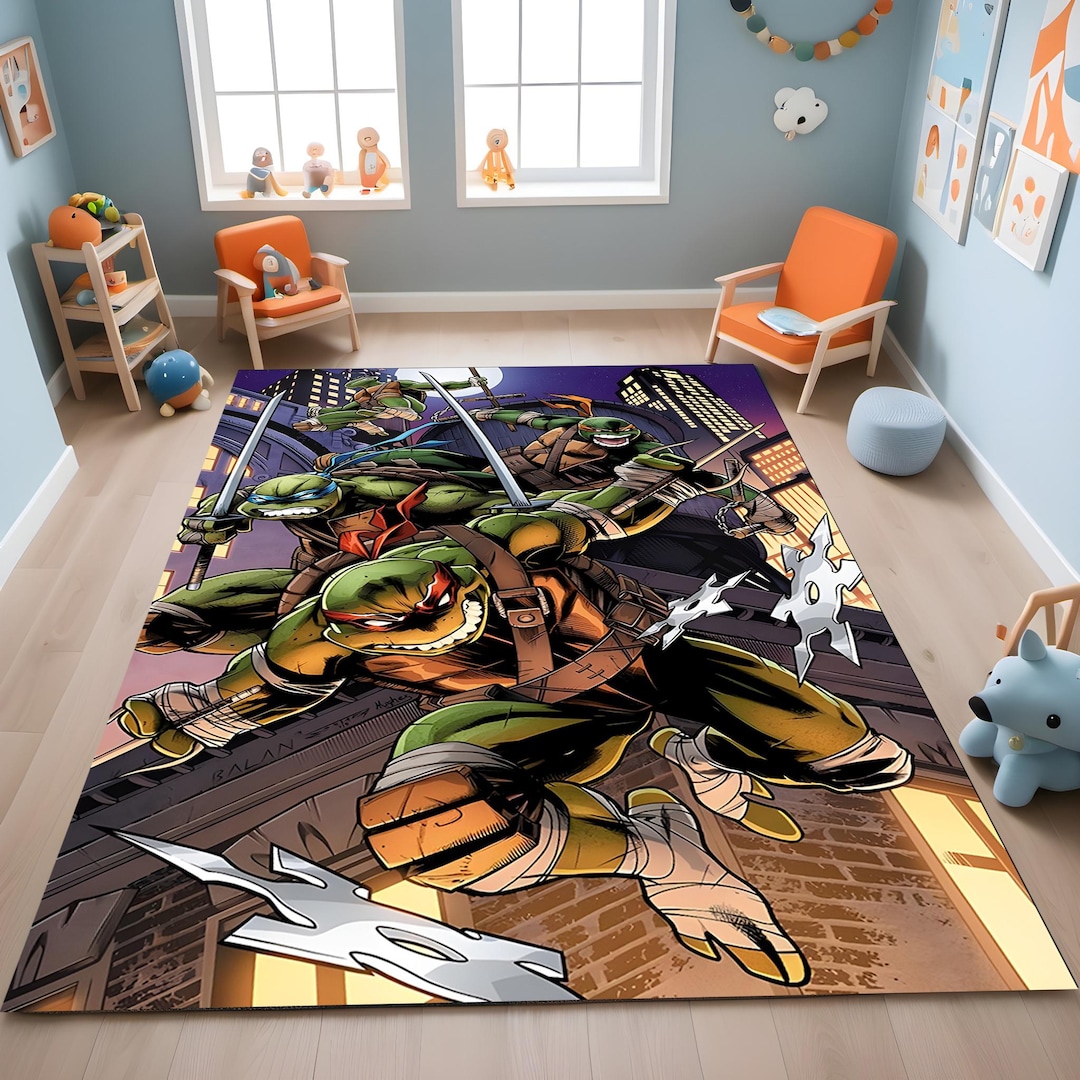 Comic Book Rug,hero Rug,playroom Floor Mat,ninja Turtles Rug,iconic ...