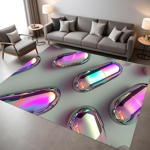 Vaporwave Rug,holographic Rug,capsule Rug,iridescent Rug,neon Capsule ...