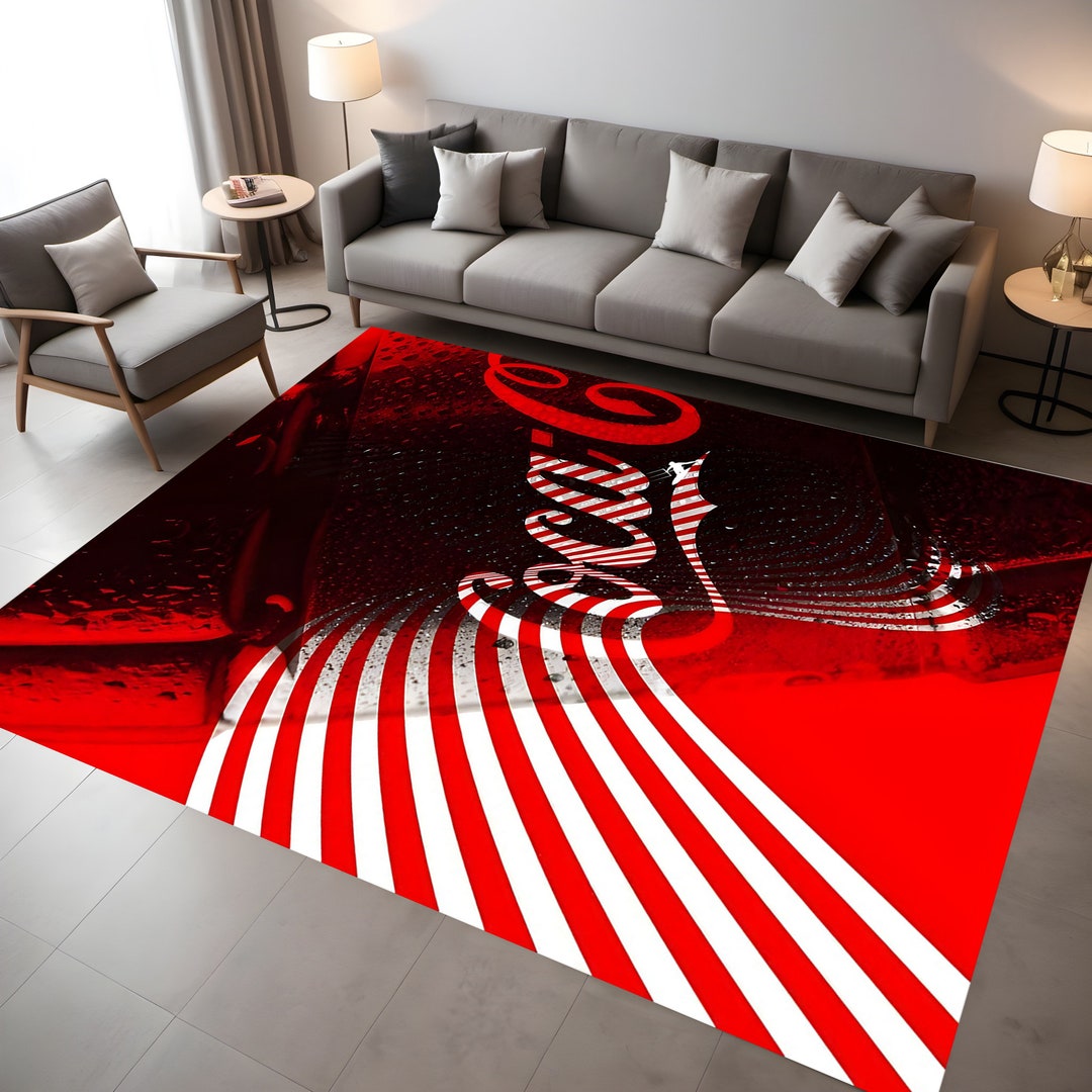 Coca Cola Rug: Modern Art Beverage Logo Carpet - Etsy