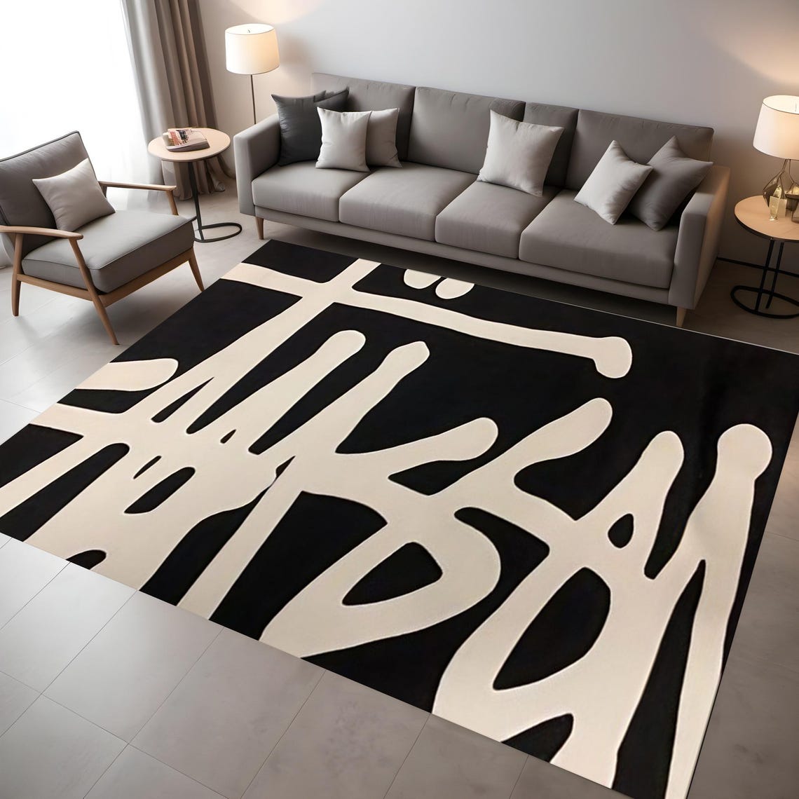 Graphic Rug,stylish Rug,urban Style Rug,unique Rug,abstract Rug,living ...