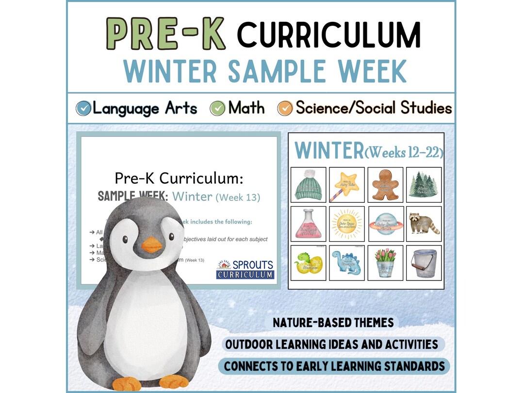 Pre-k Curriculum Winter Sample Week | Nature-based Outdoor Learning ...