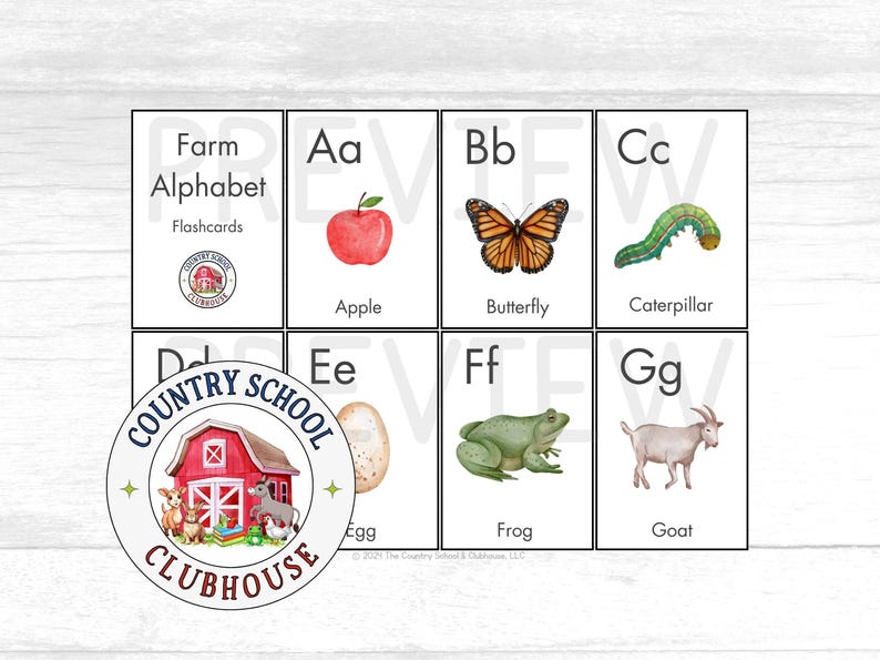 Alphabet ABC Flashcards | Farm Theme | Letter Recognition | Orton ...