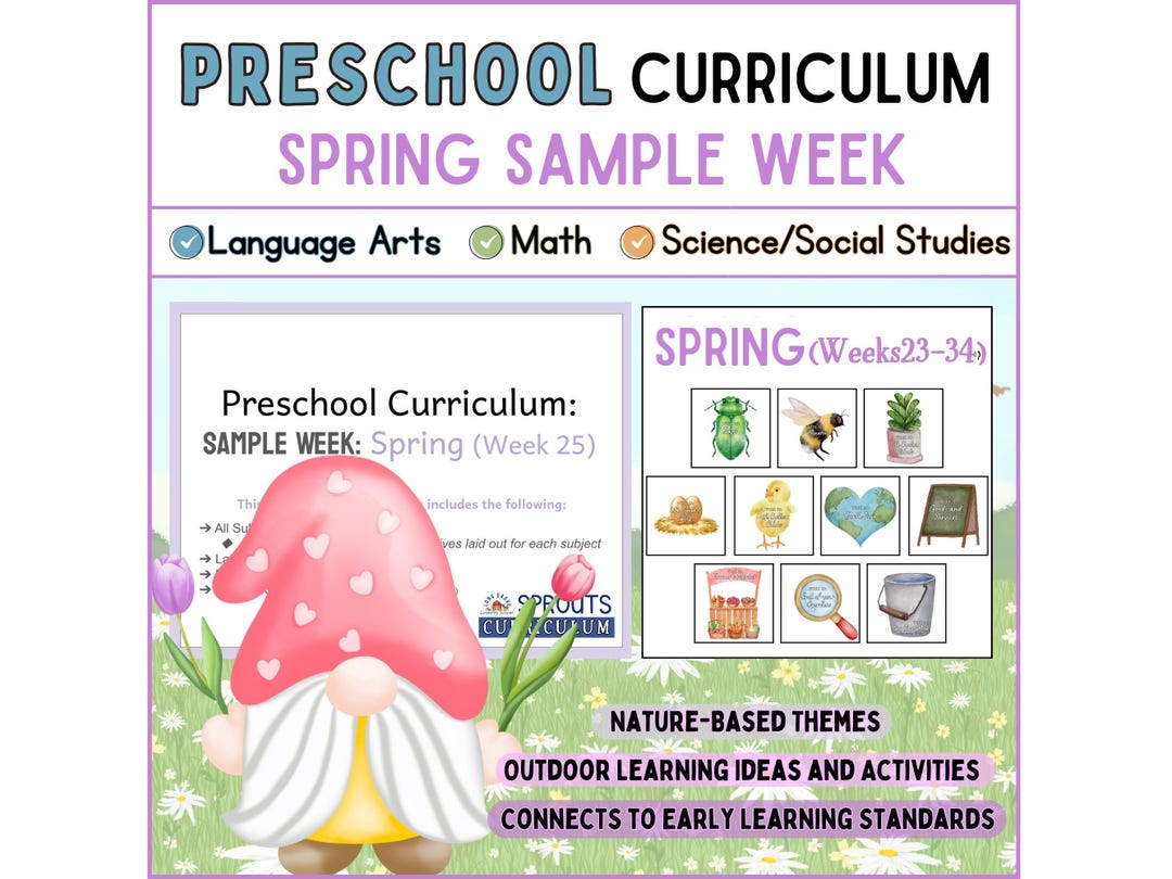 Preschool Curriculum Spring Sample Week | Nature-based Outdoor Learning ...