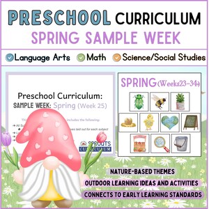 Preschool Curriculum Spring Sample Week | Nature-based Outdoor Learning ...