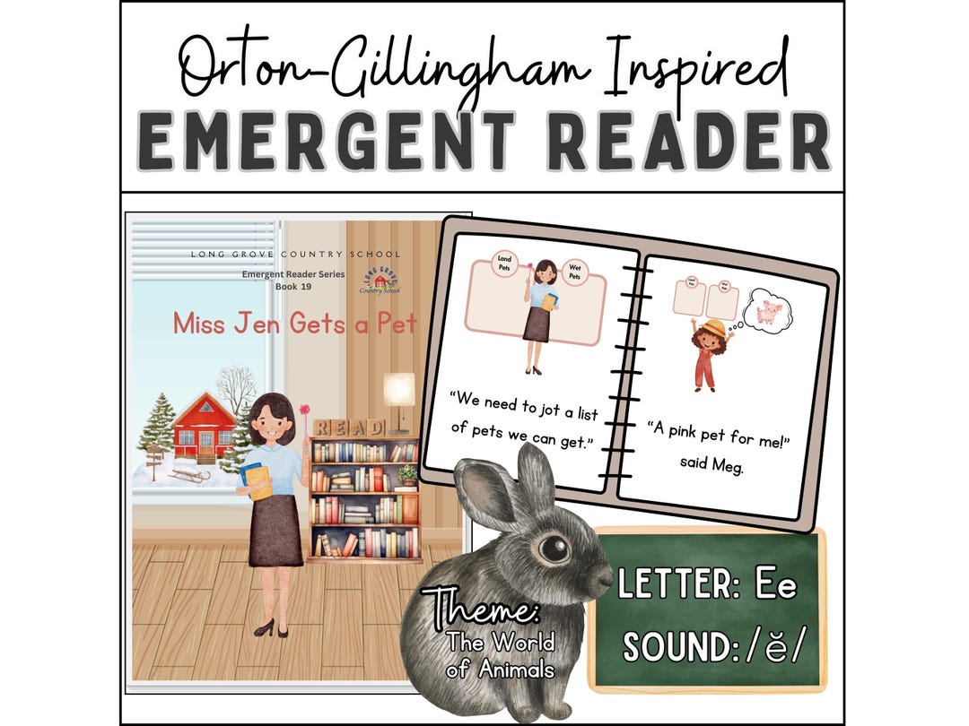 Animal Classification Theme Emergent Reader Book | Short Vowel Letter E ...