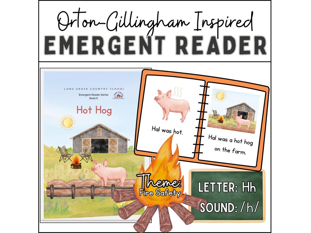 Fire Safety Theme Emergent Reader Book | Letter H | Orton Gillingham ...