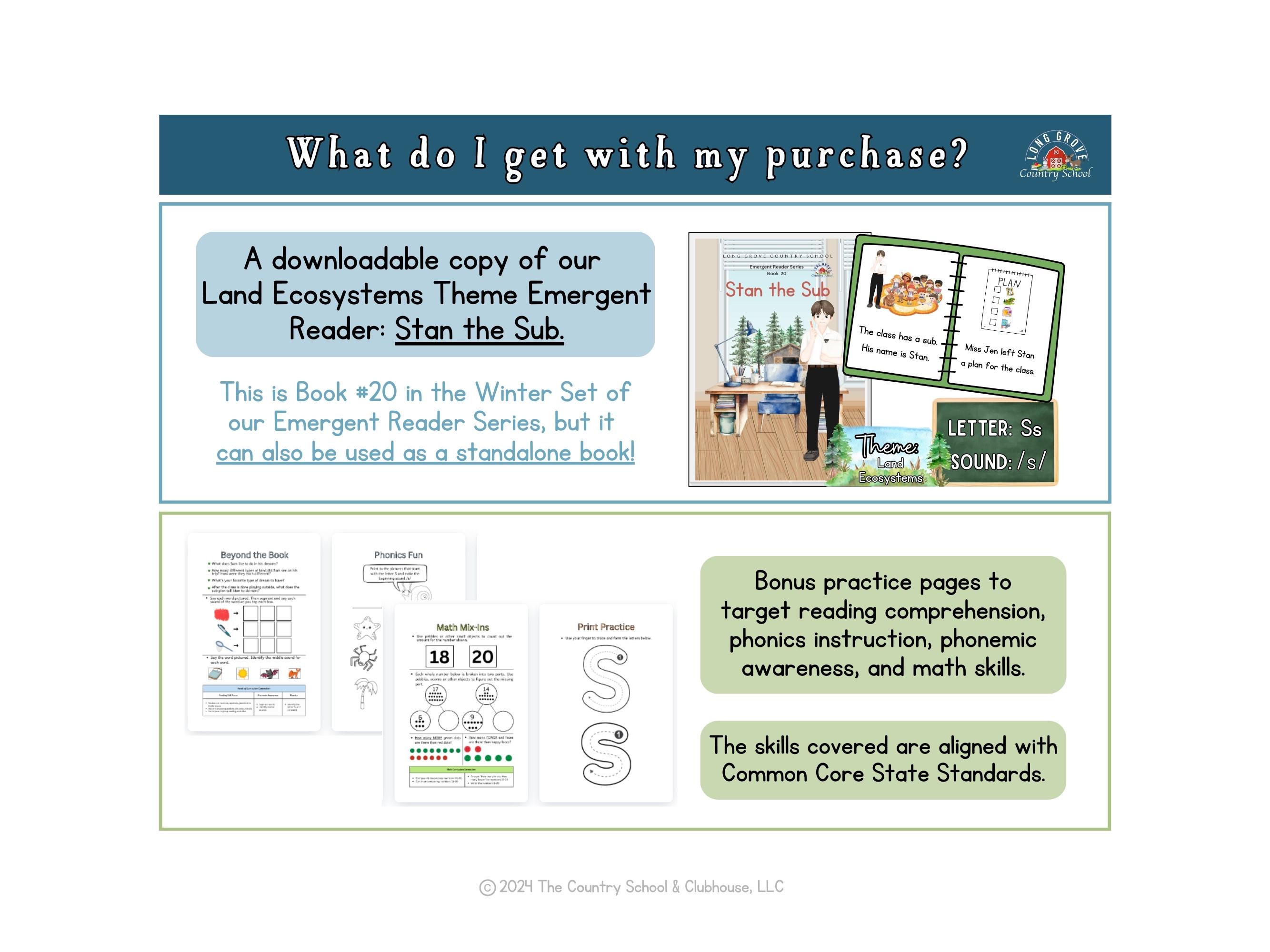 Land Ecosystems Theme Emergent Reader Book | Letter S | Orton ...
