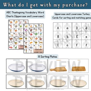 Thanksgiving Kindergarten Literacy Activities | Themed Alphabet Chart ...