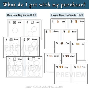 Preschool Count and Compare Numbers 1-10 | Number Value Counting Cards ...