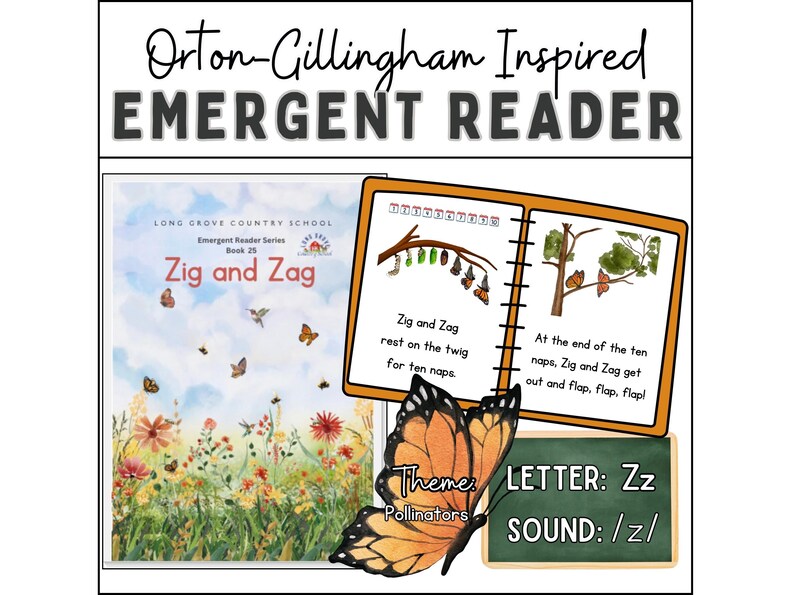 Butterfly Life Cycle, Pollinators Emergent Reader Book | Letter Z ...