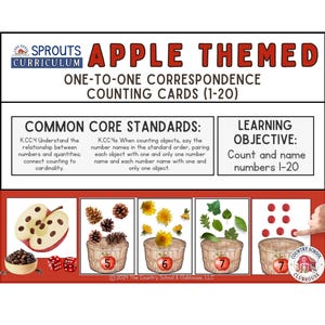 One-to-one Correspondence Counting Numbers 1-20 | Apple Theme ...