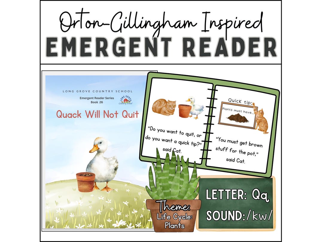Plant Life Cycle Emergent Reader Book | Letter Q | Orton Gillingham ...