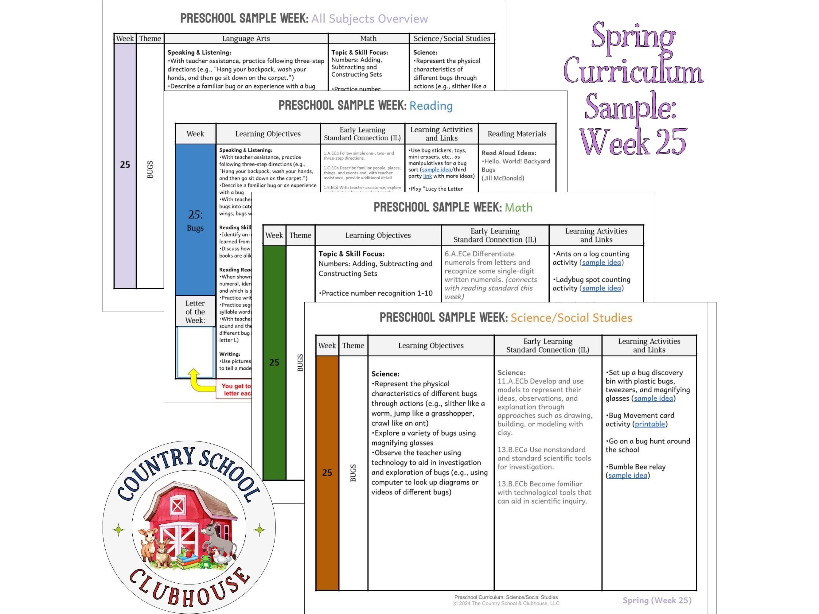 Preschool Curriculum Spring Sample Week | Nature-based Outdoor Learning ...
