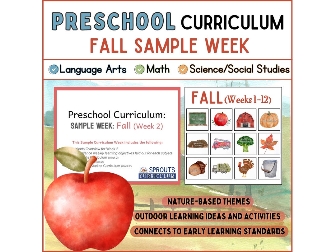 Preschool Curriculum Fall Sample Week | Nature-based Outdoor Learning ...