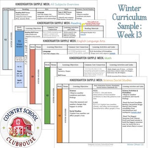 Kindergarten Curriculum Winter Sample Week | Nature-based Outdoor ...