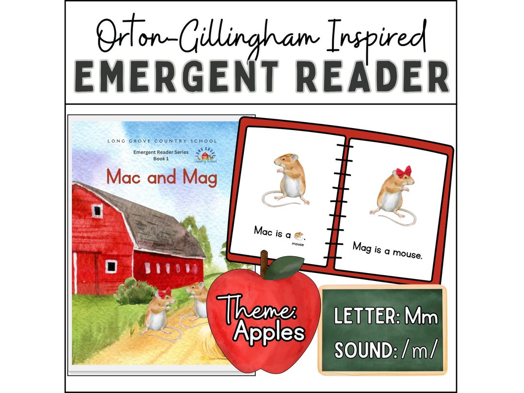 Apple Theme Emergent Reader Sample Book | Letter M | Orton Gillingham ...