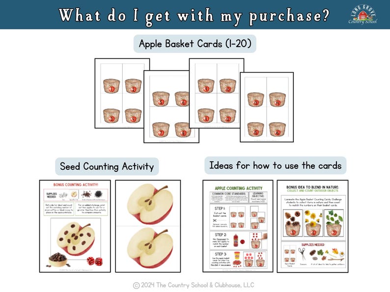 One-to-one Correspondence Counting Numbers 1-20 | Apple Theme ...