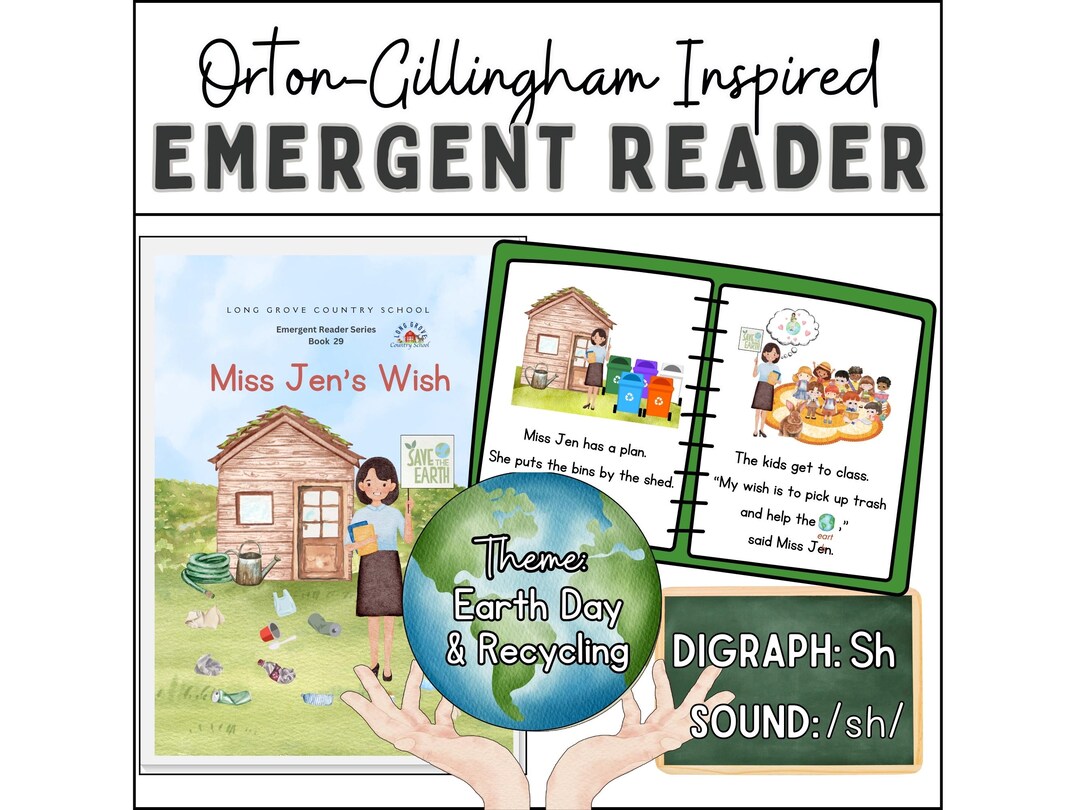 Earth Day, Recycling Emergent Reader Book | Digraph Sh | Orton ...