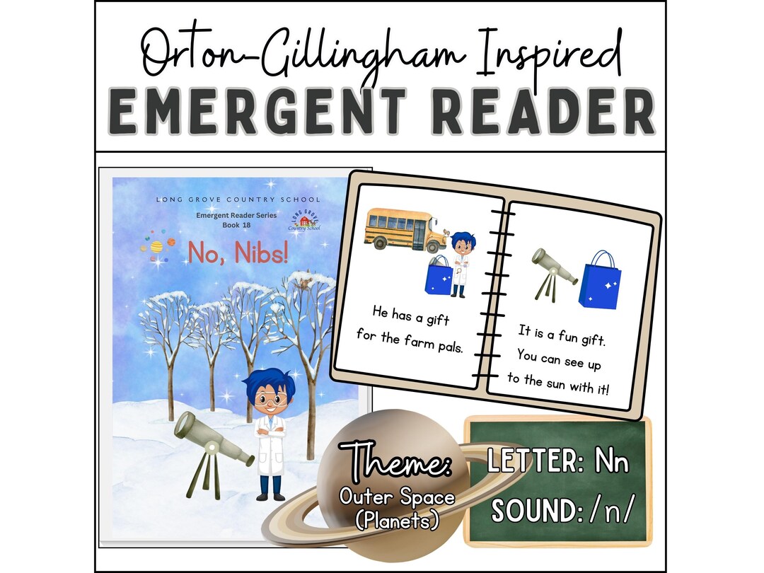 Planets Theme Emergent Reader Book | Letter N | Orton Gillingham ...