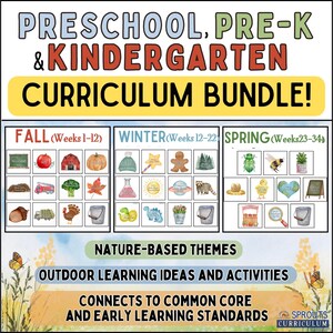 Preschool, Pre-k, and Kindergarten Curriculum BUNDLE | Year-long ...