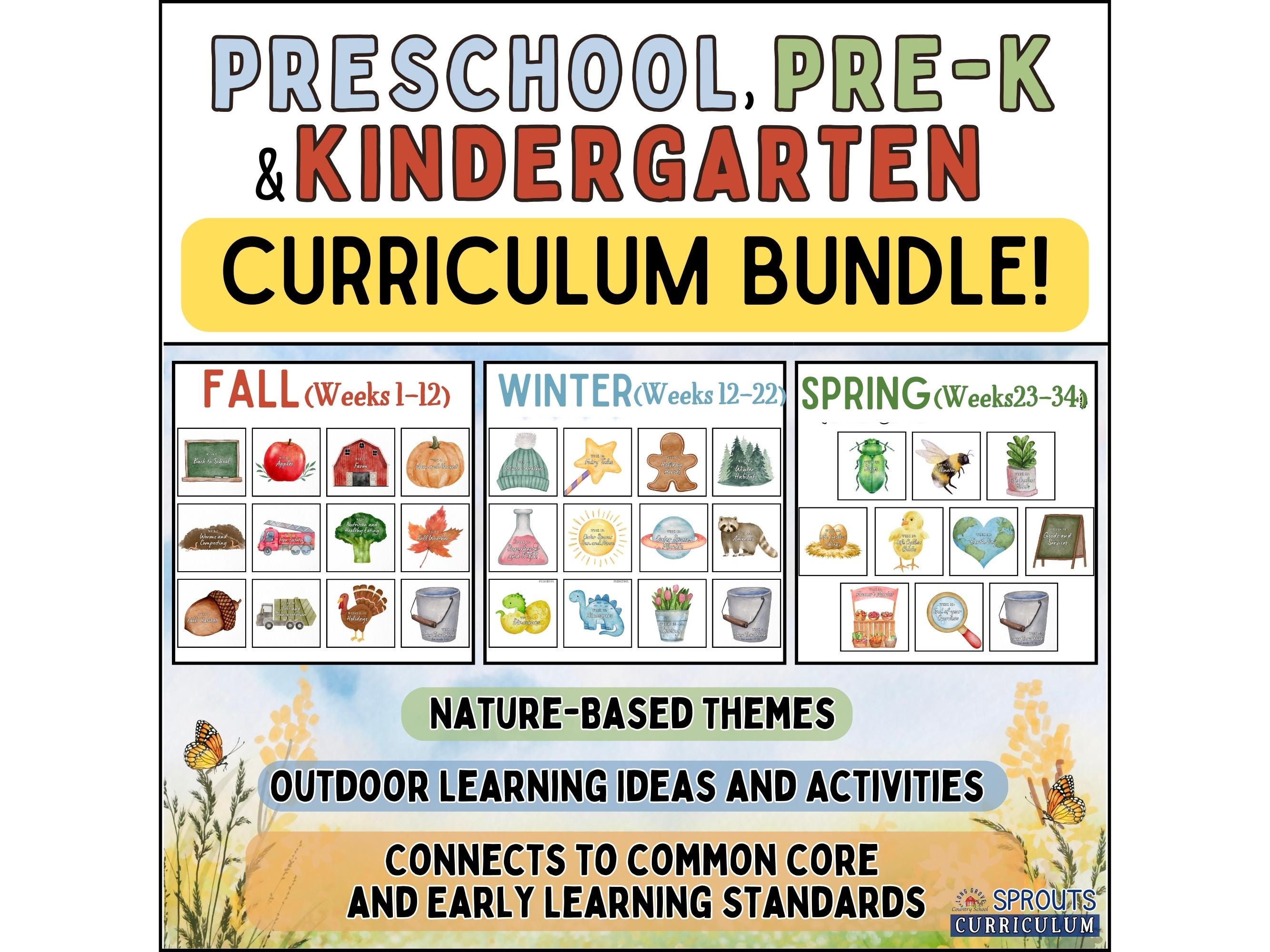 Preschool, Pre-k, and Kindergarten Curriculum BUNDLE | Year-long ...