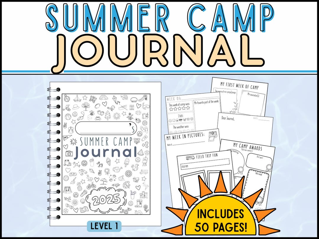 Summer Camp Journal for Beginning Writers | Draw and Write Pages | Day ...